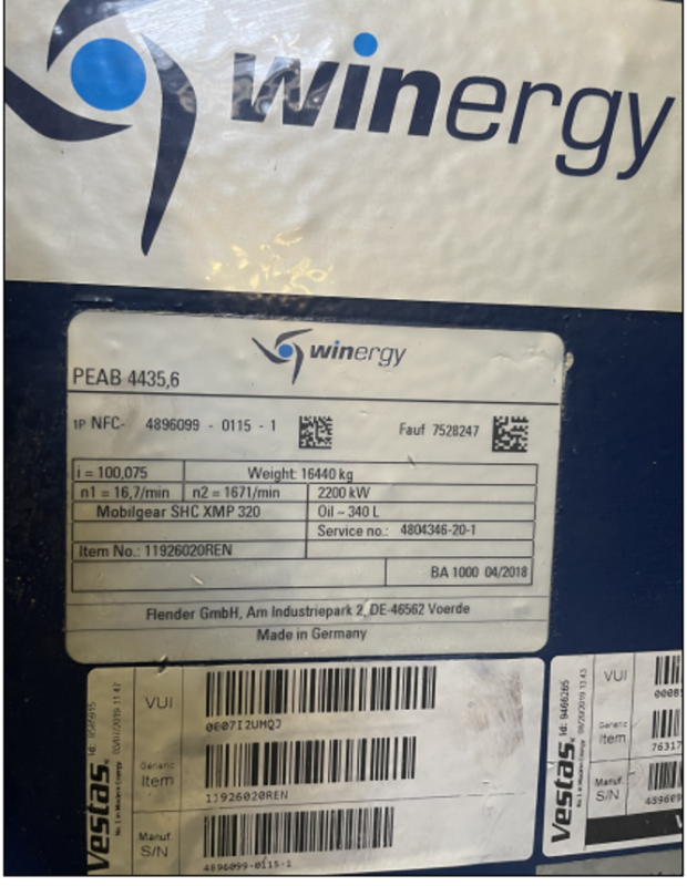 Gearbox V80 Winergy | Winergy PEAB 4435.6