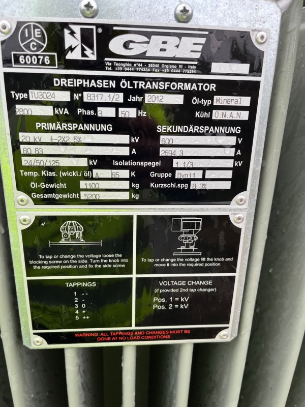 Oil GBE TRANSFORMER 2800KVA | GBE