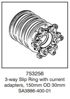 3-way Slip Ring with current adapters Ø12 Ø13 (G), 150mm