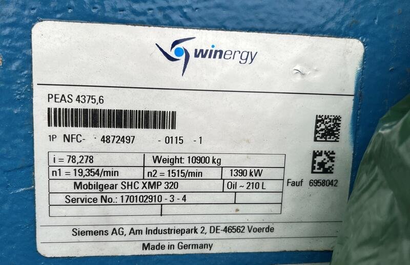 Gearbox WINERGY PEAS 4375.6 i=78.278 | Winergy