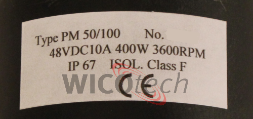 Motor PM 50/100 48VDC 400W 3600RPM | 50/100 48VDC