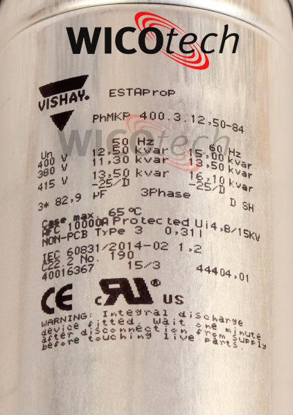 Phase compensation Capacitor Vishay 12,5kVAr 400V | Vishay